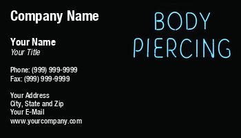 Body Piercing Business Cards