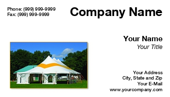Tent Rentals Business Cards