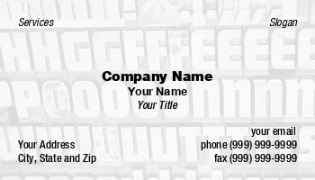 Typesetting Business Cards