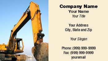 Equipment Rental Business Cards Copy
