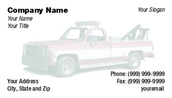 Tow Truck Business Cards