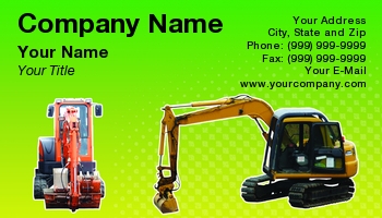 Equipment Rental Business Cards Copy