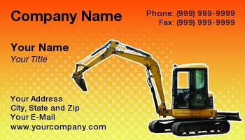 Equipment Rental Business Cards Copy