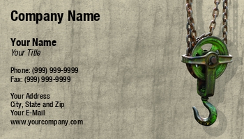 Equipment Operator Business Cards