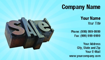 Retail Sale Business Cards