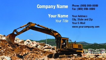 Demolition Excavator Business Cards