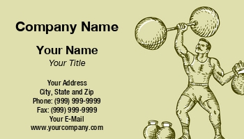 Weight Lifting Business Cards