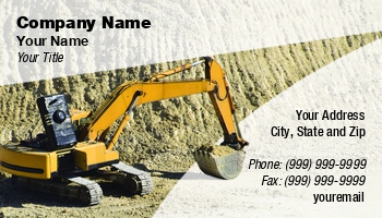 Demolition Excavator Business Cards