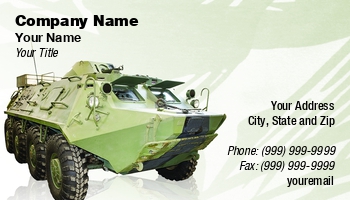 Vehicle Operator Business Cards