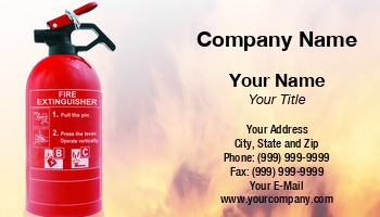 Fire Extinguisher Sales and Service Business Cards