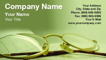 Optometry Business Cards