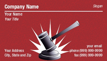 Auctioneer Business Cards