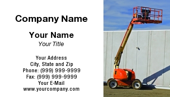 Equipment Rental Business Cards Copy