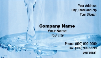 Water Treatment and Filtration Business Cards