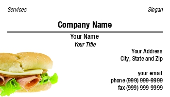 Delicatessen Business Cards Copy