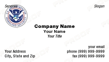 Homeland Security Business Cards