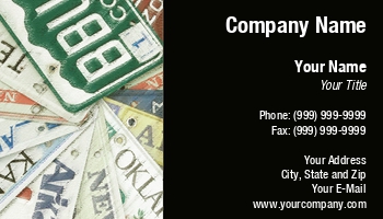 Motor Vehicle Licensing Business Cards