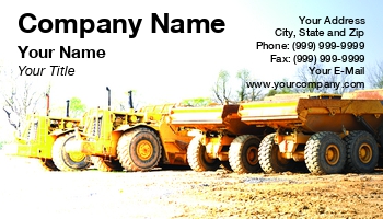 Equipment Operator Business Cards